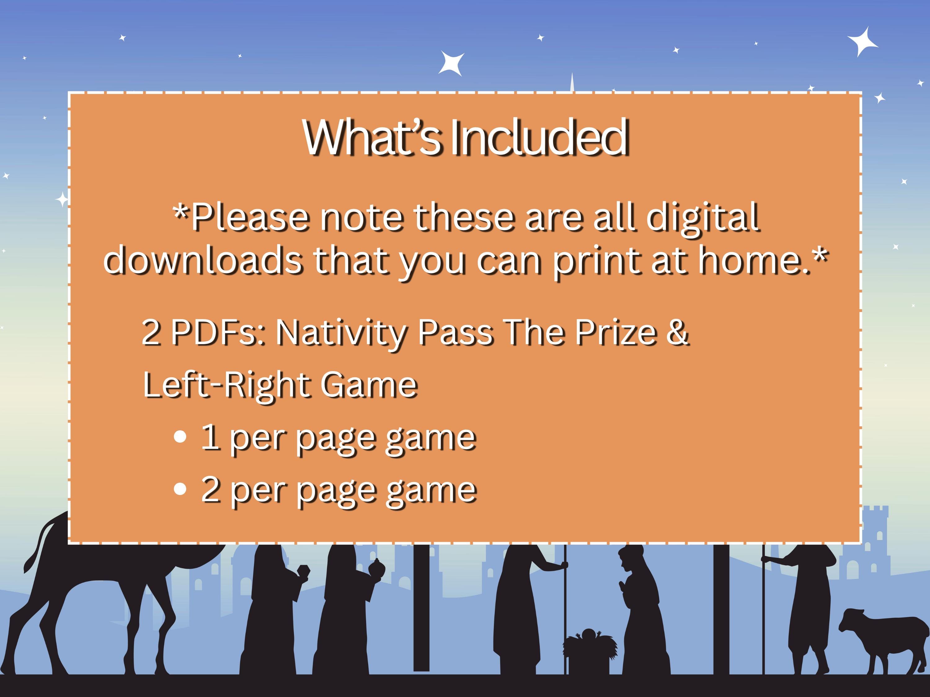 Left Right Nativity Story & Pass the Prize Nativity Game Bundle ...