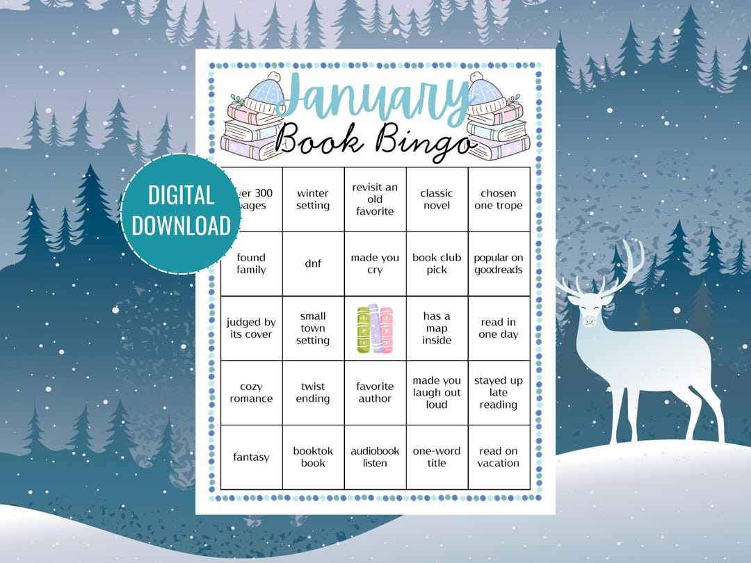 January Book Bingo, Winter Reading Challenge, Book Club Activity, TBR ...