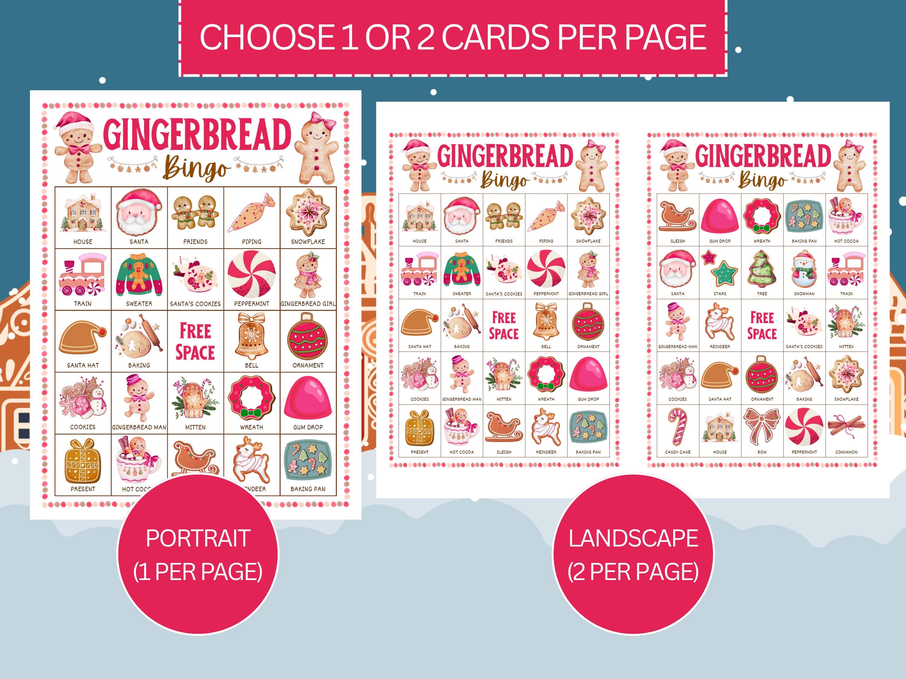 Gingerbread Bingo – 100 Printable Cards | Christmas Party, Classroom ...