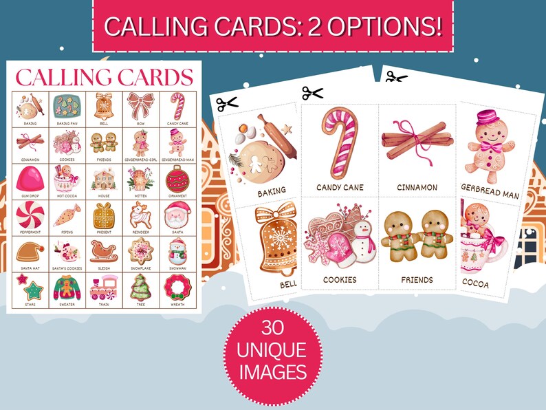 Gingerbread Bingo – 100 Printable Cards | Christmas Party, Classroom ...