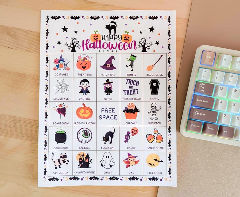 Halloween Bingo, 100 Halloween Bingo Cards, Halloween Games, Halloween ...