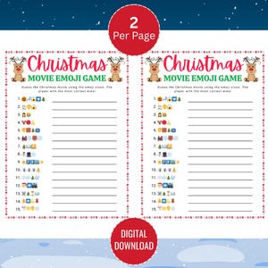 Christmas Emoji Games Bundle – Songs, Movies & Holiday Fun | Printable ...