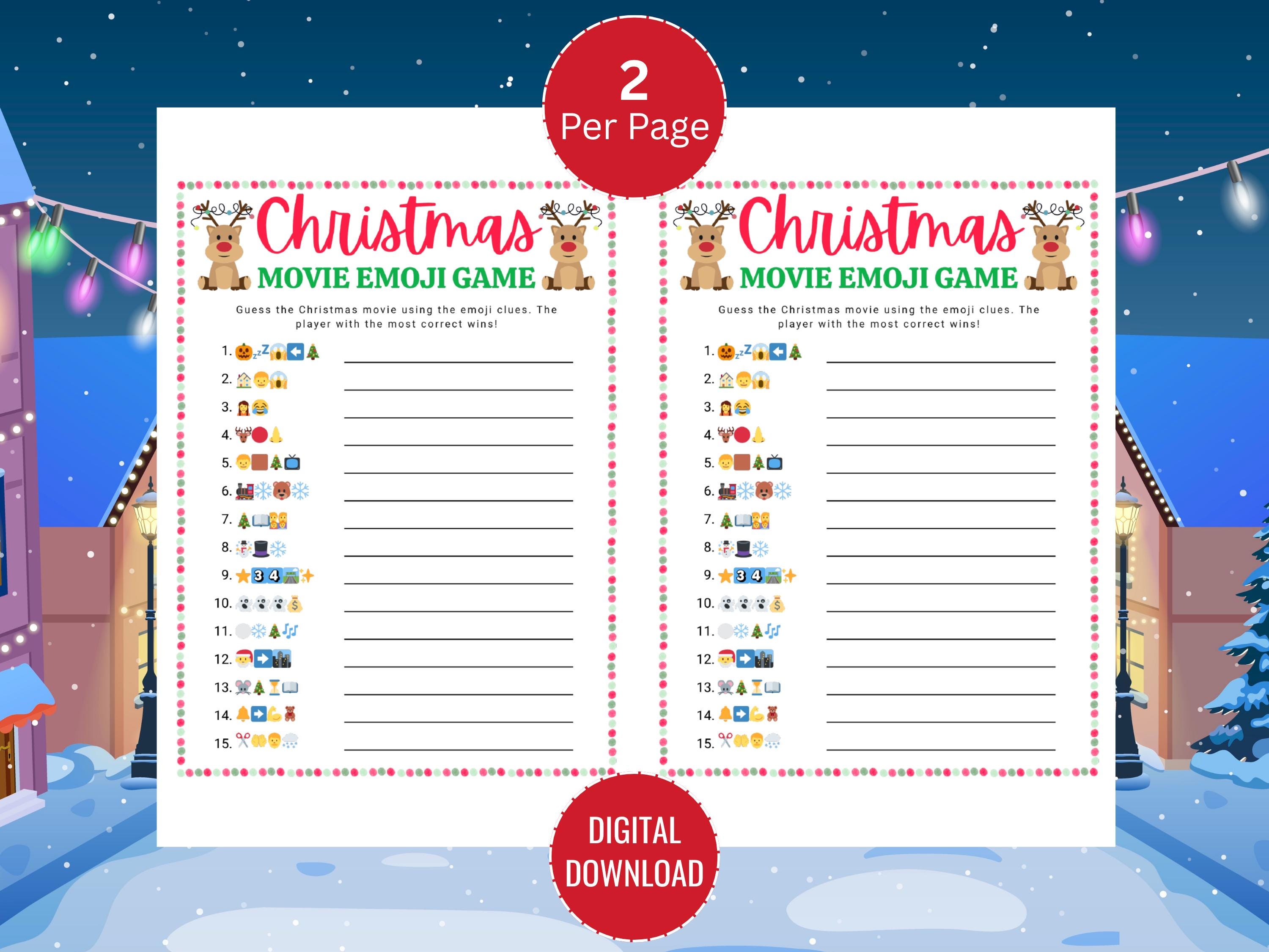 Christmas Emoji Games Bundle – Songs, Movies & Holiday Fun | Printable ...