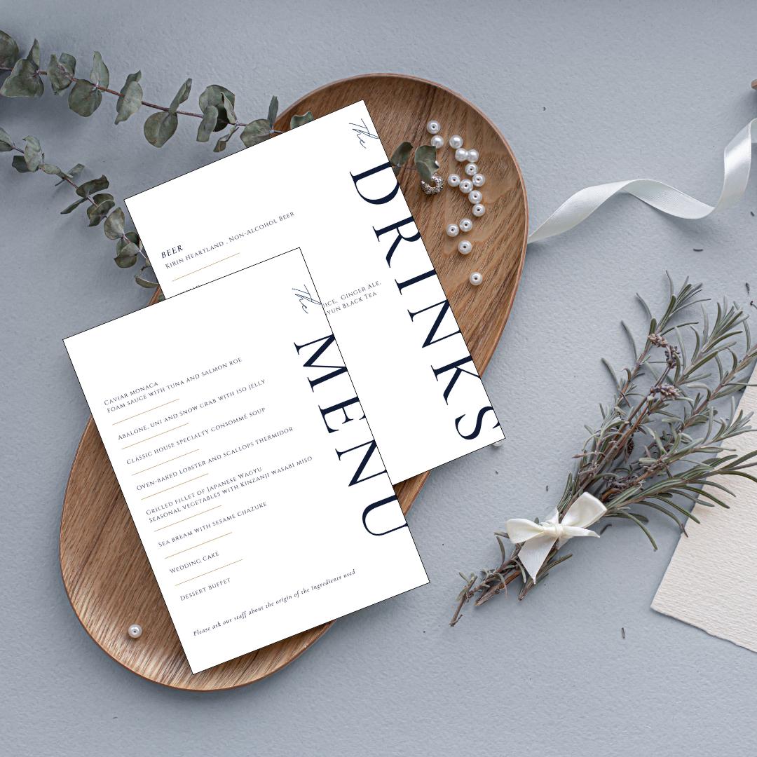 Wedding Reception Menu Template, Minimalist Party Food Drink Menu ...