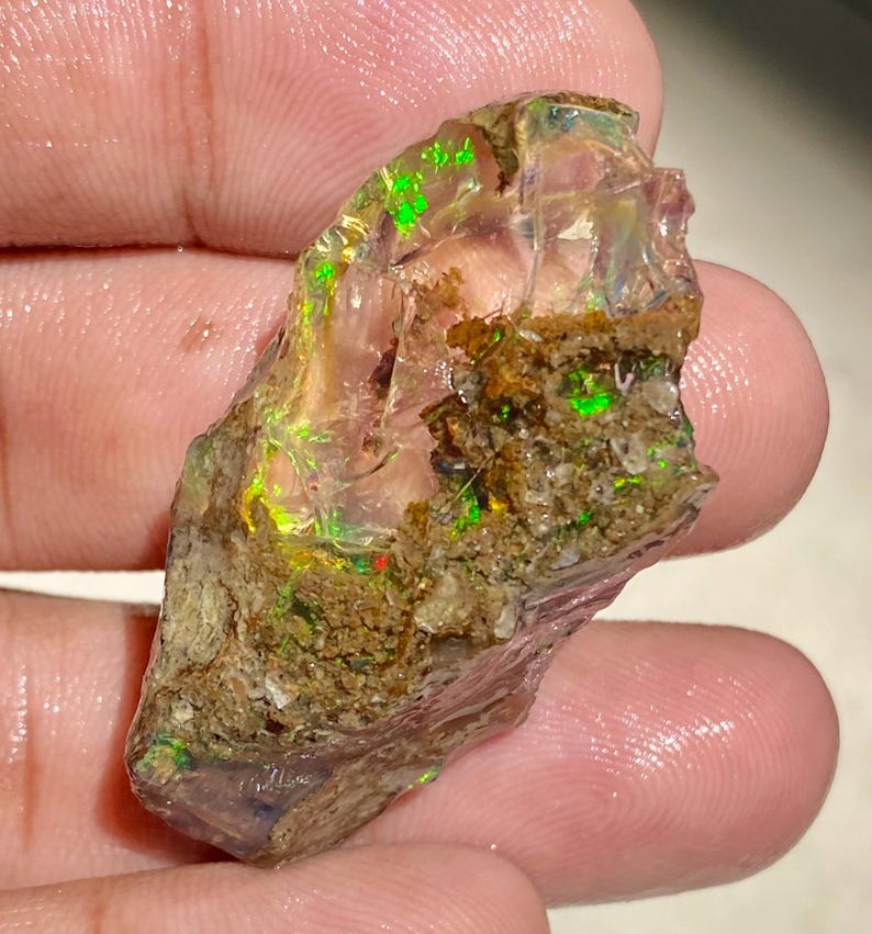 AAA Ethiopian Opal Oil Rough, Natural Fire Opal Crystal Specimen ...