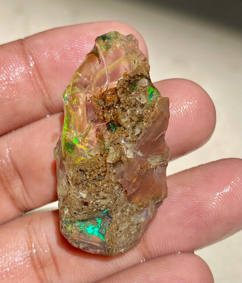 AAA Ethiopian Opal Oil Rough, Natural Fire Opal Crystal Specimen ...