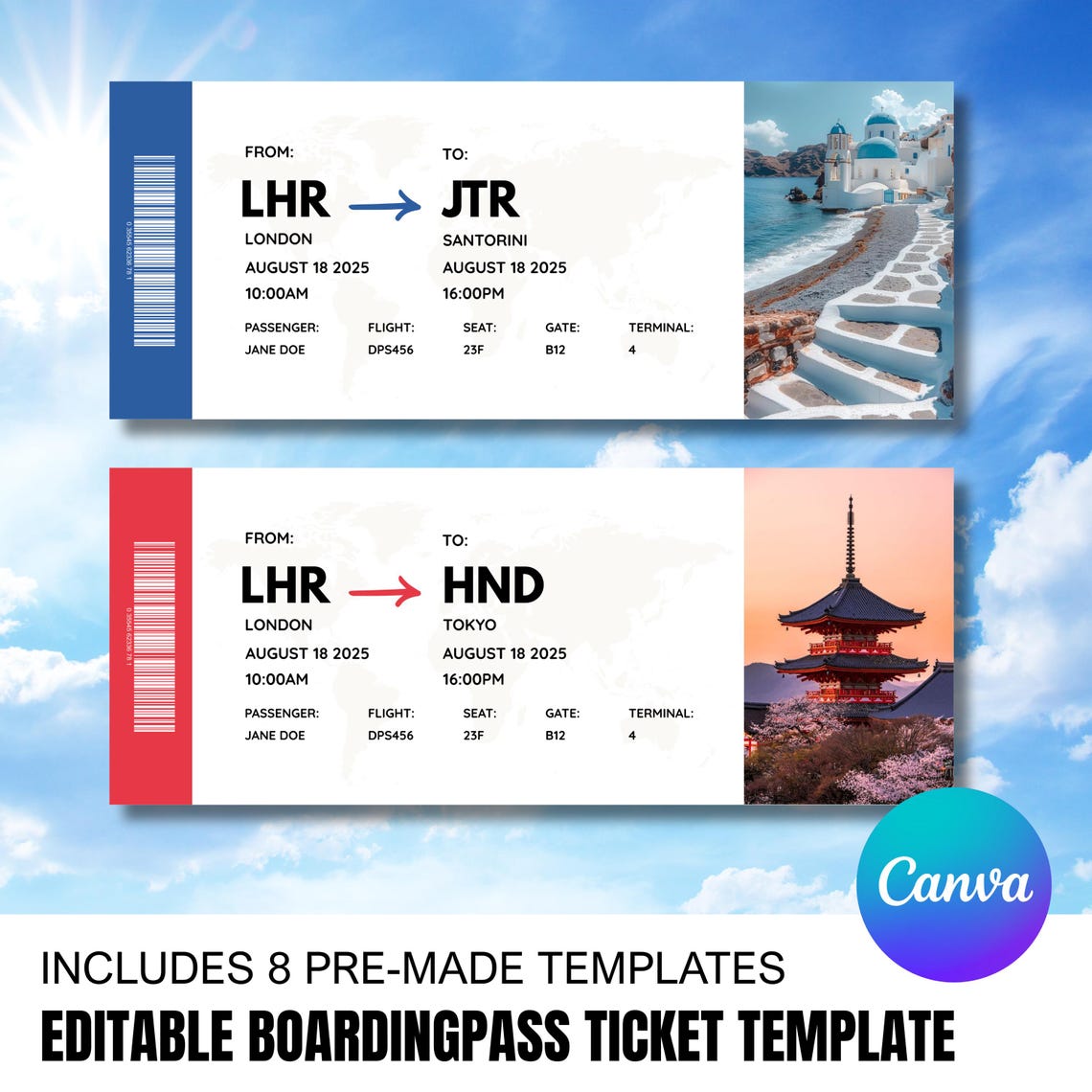Editable Boarding Pass Template | Surprise DIY Boarding Pass ...