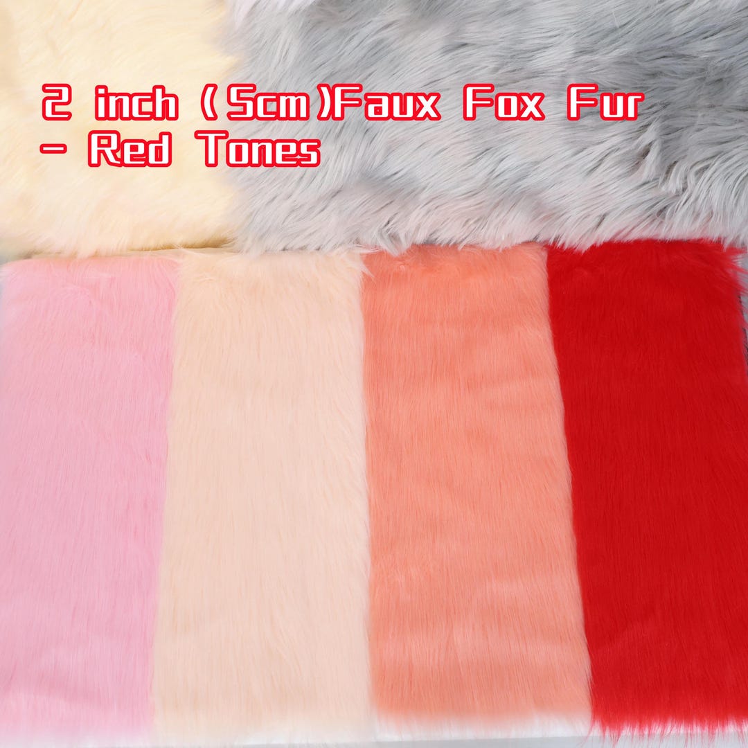 Faux Fox Fur Fabric Red Tones Long Pile Synthetic Material Fursuit ...