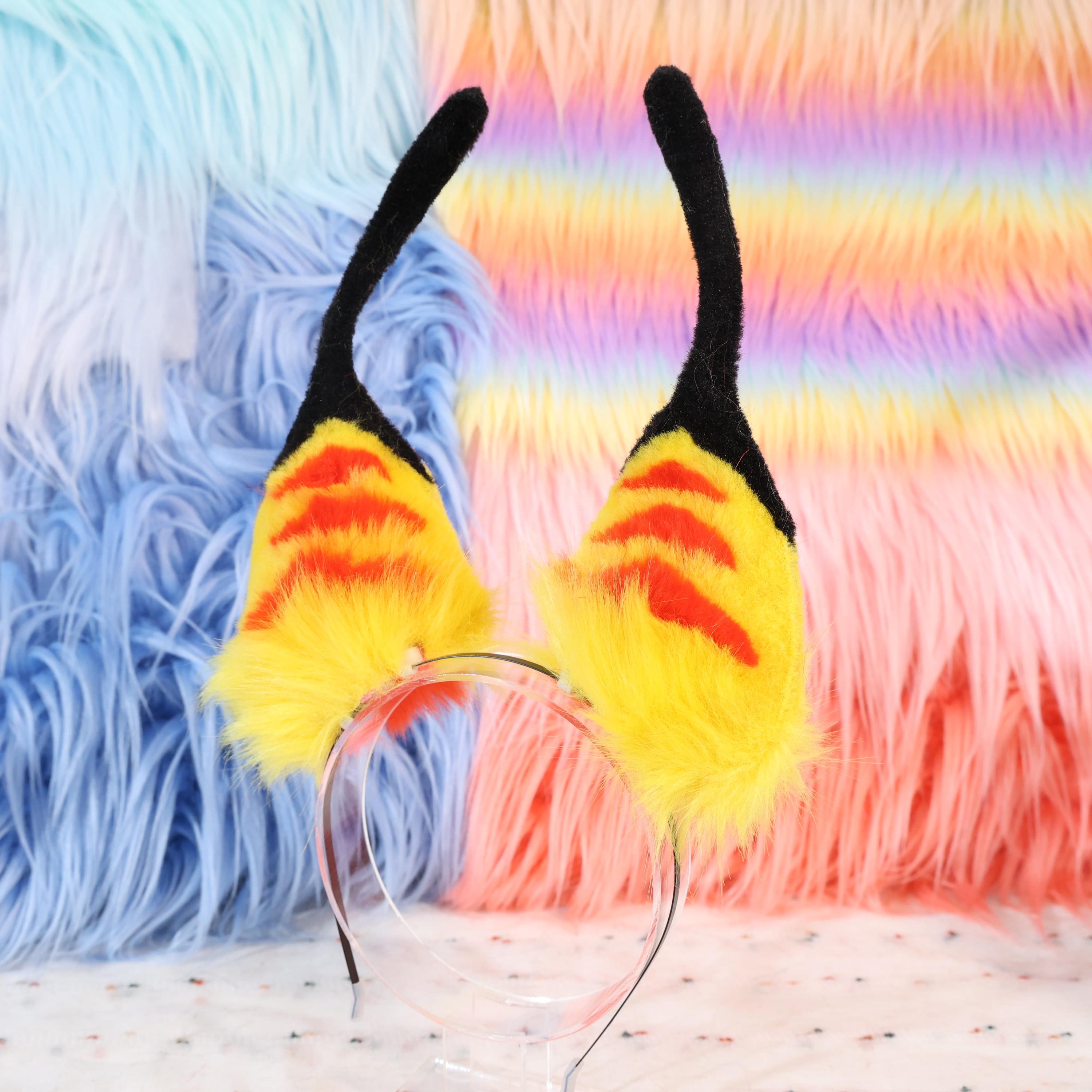 Colorful Fursuit Furry Ears Tail Set Handmade Mythical Creature Cosplay ...