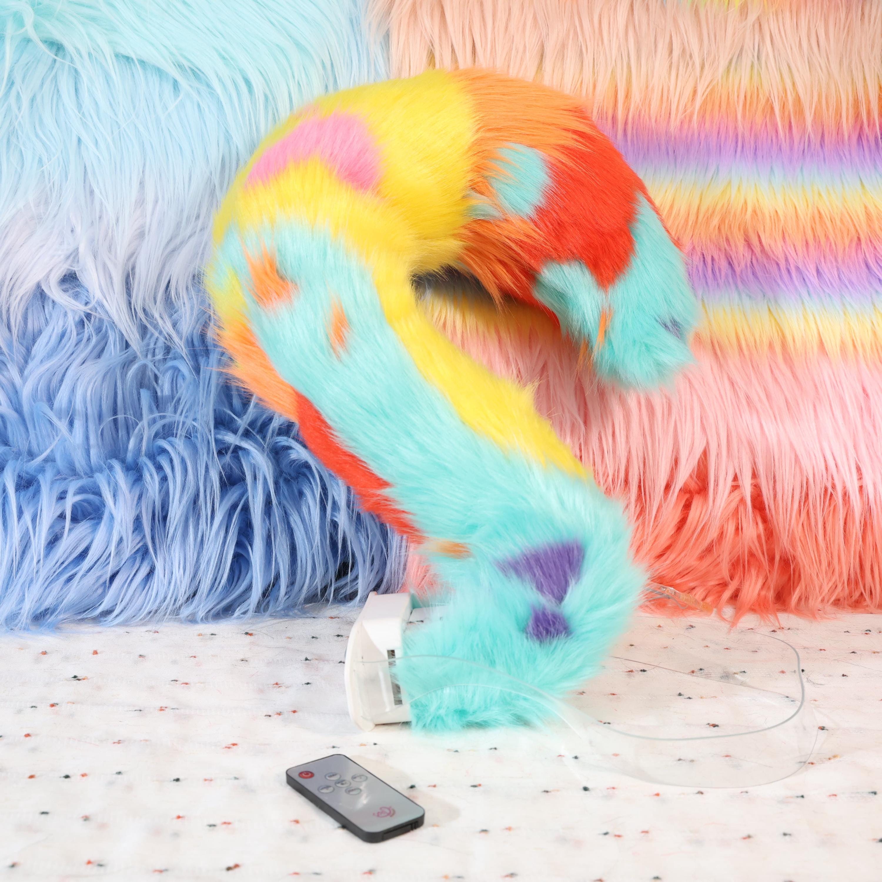 Colorful Fursuit Furry Ears Tail Set Handmade Mythical Creature Cosplay ...