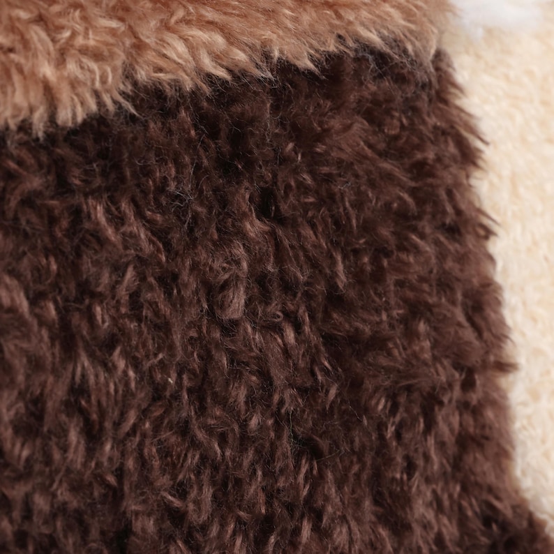 Toscana Curly Fleece Fabric Warm Brown Faux Lamb Fur Long Pile 5cm Soft ...