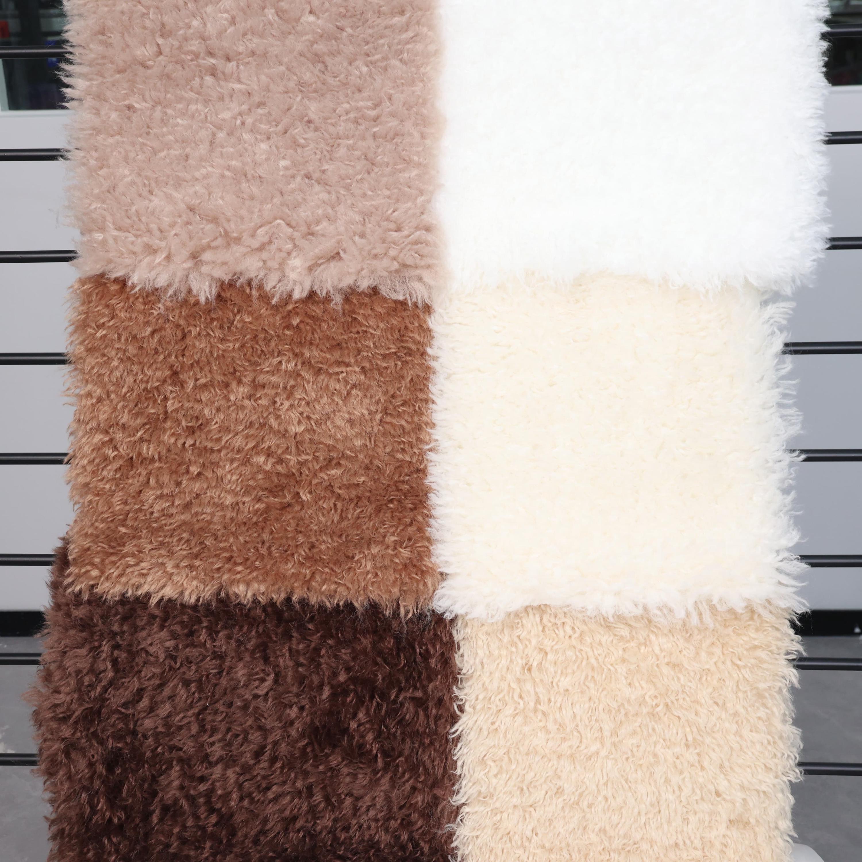 Toscana Curly Fleece Fabric Warm Brown Faux Lamb Fur Long Pile 5cm Soft ...