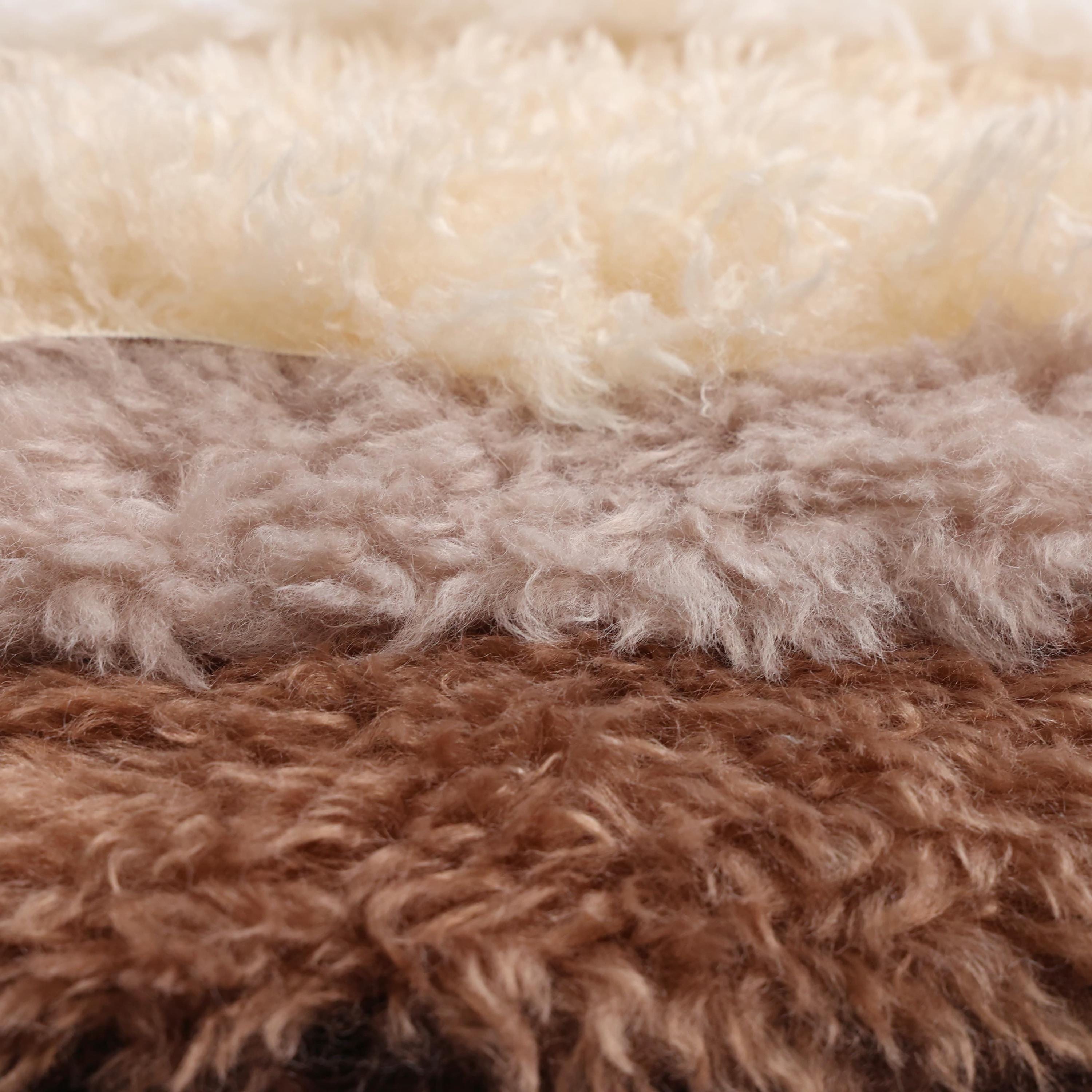 Toscana Curly Fleece Fabric Warm Brown Faux Lamb Fur Long Pile 5cm Soft ...