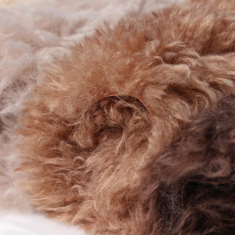 Toscana Curly Fleece Fabric Warm Brown Faux Lamb Fur Long Pile 5cm Soft ...