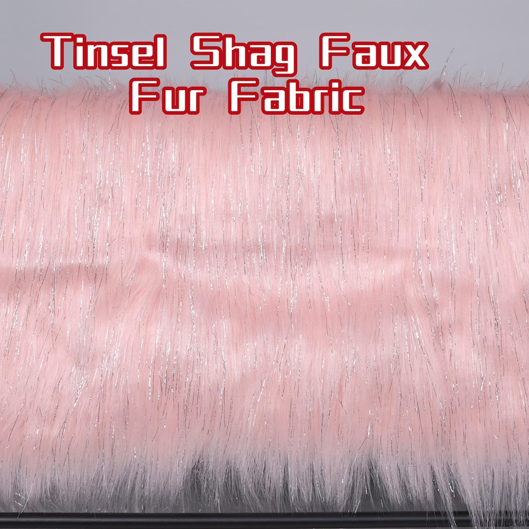 Tinsel Shag Faux Fur Fabric Long Pile Metallic Lurex Soft Plush ...
