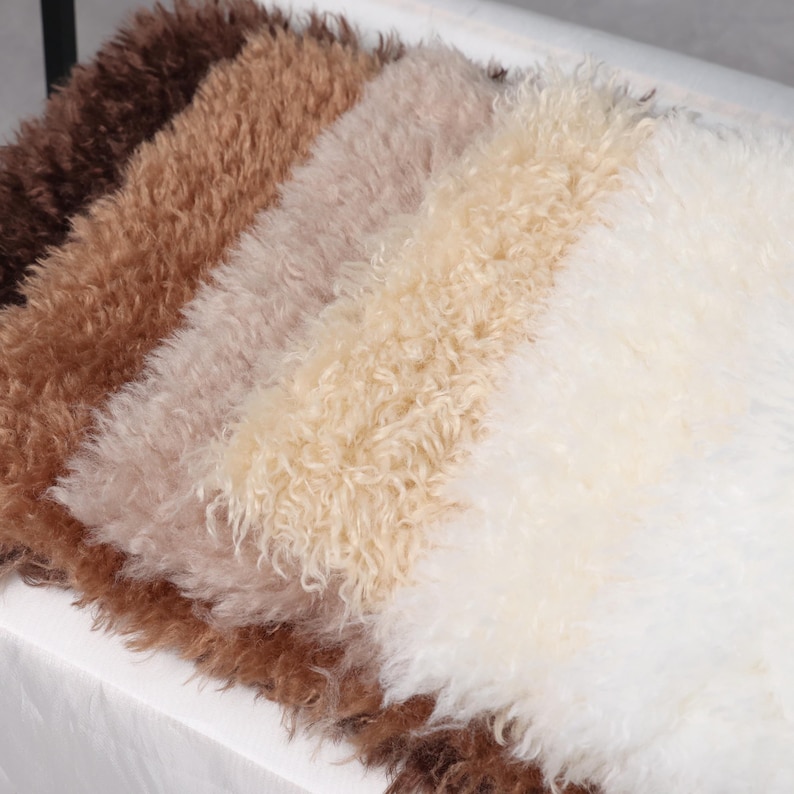 Toscana Curly Fleece Fabric Warm Brown Faux Lamb Fur Long Pile 5cm Soft ...
