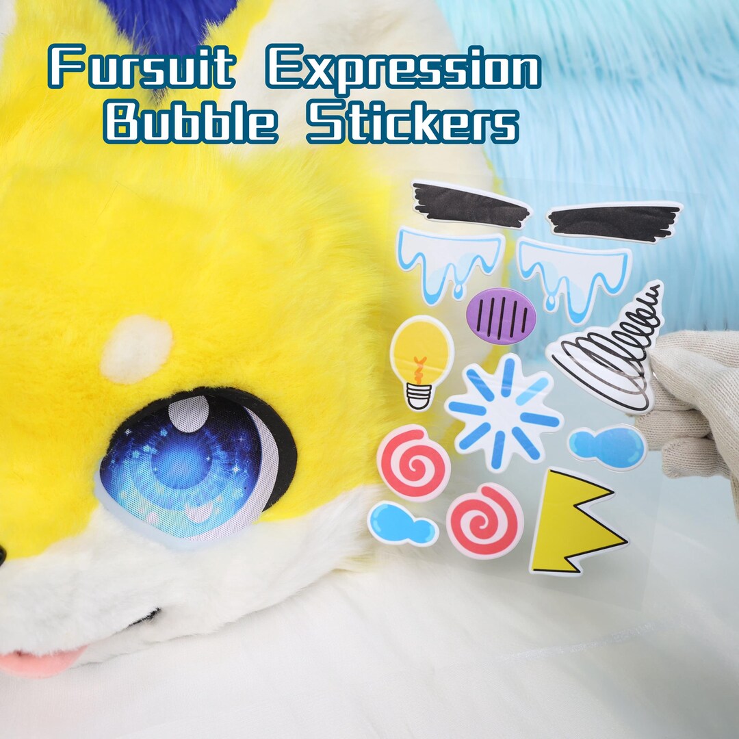 Fursuit Expression Bubble Stickers Funny Cute Adhesive Props Furry ...