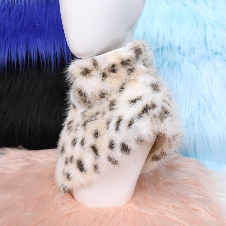 Leopard Print Fursuit Neck Fur Soft Faux Fur Neck Piece Realistic ...
