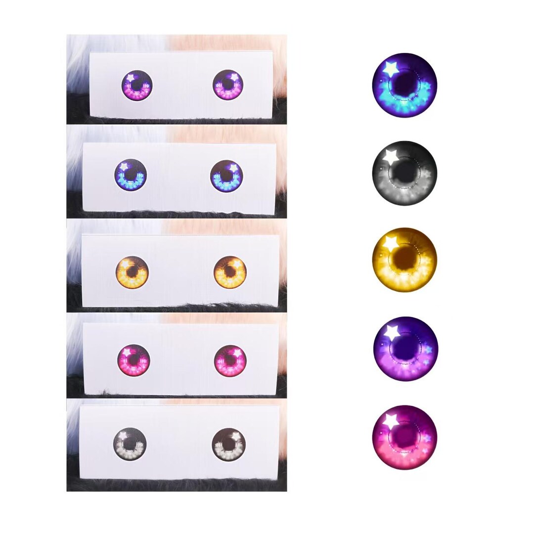 Colorful Star Pattern Furry Eye Mesh Blanks 5cm 8cm Options DIY Fursuit ...