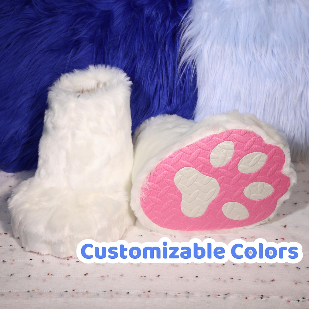Fursuit Paw Feet Slippers Furry Animal Footwear for Cosplay Costume ...