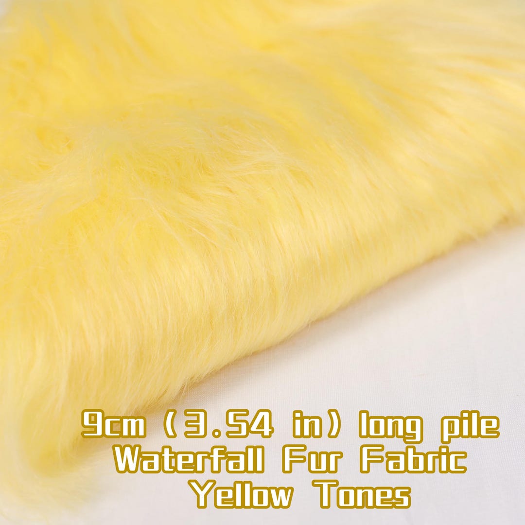 Waterfall Fur Fabric in Yellow Tones Faux Fur Set of 7 Colors With 3.5 ...