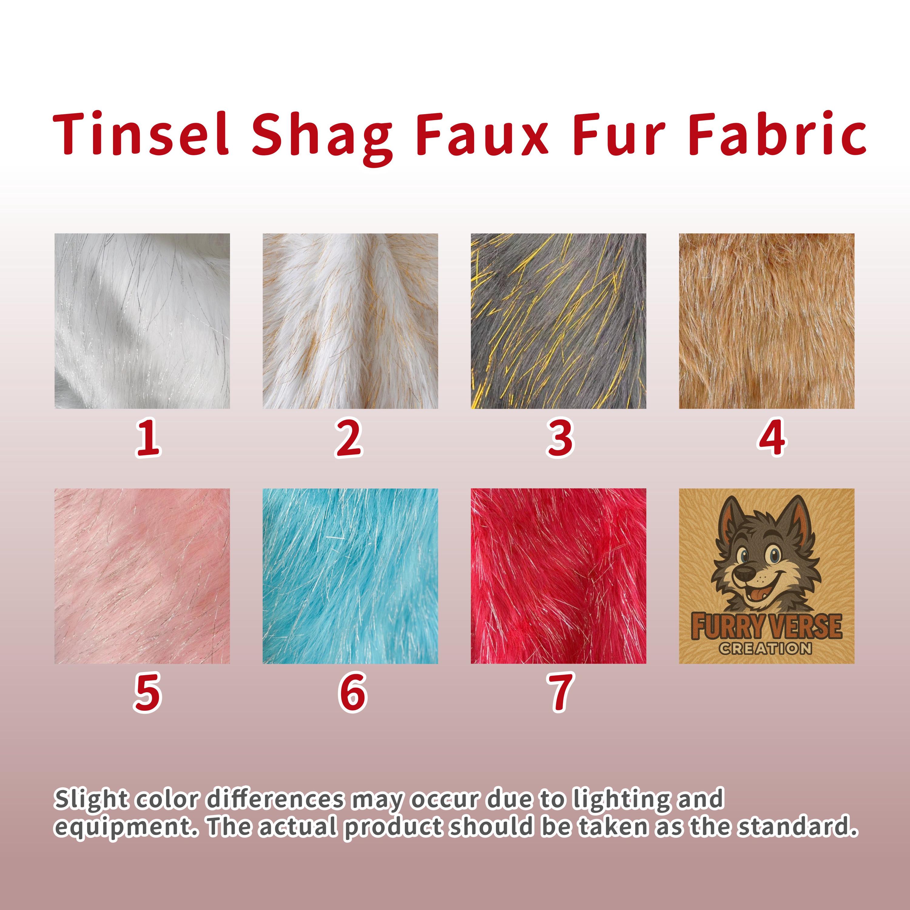 Tinsel Shag Faux Fur Fabric Long Pile Metallic Lurex Soft Plush ...