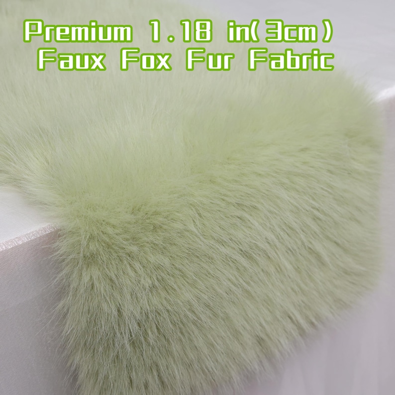 3cm Faux Fox Fur Fabric Green Teal Plush Synthetic Fur for Fursuit ...