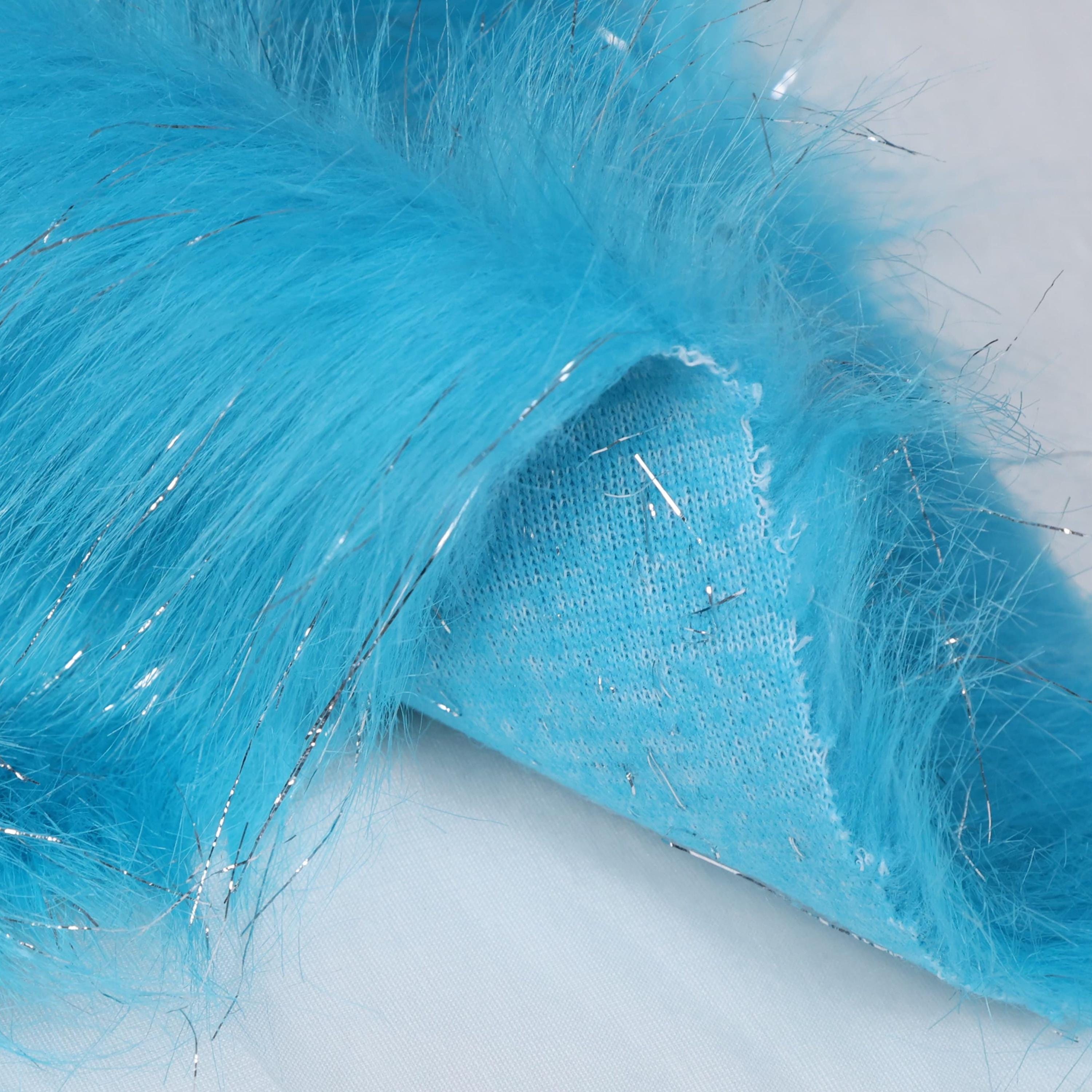 Tinsel Shag Faux Fur Fabric Long Pile Metallic Lurex Soft Plush ...