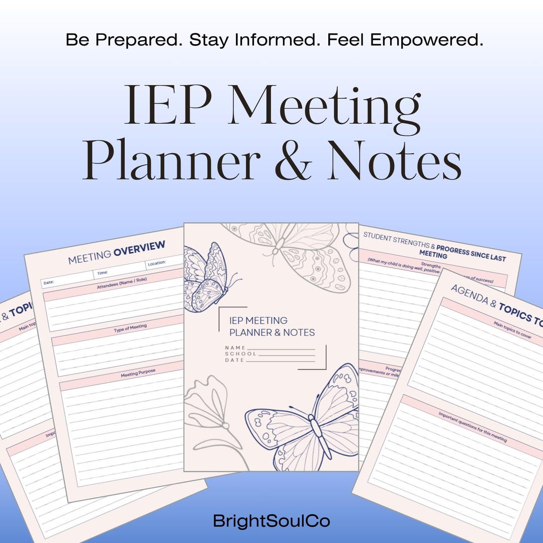 IEP Meeting Planner & Notes – Special Education, US School System (PDF ...