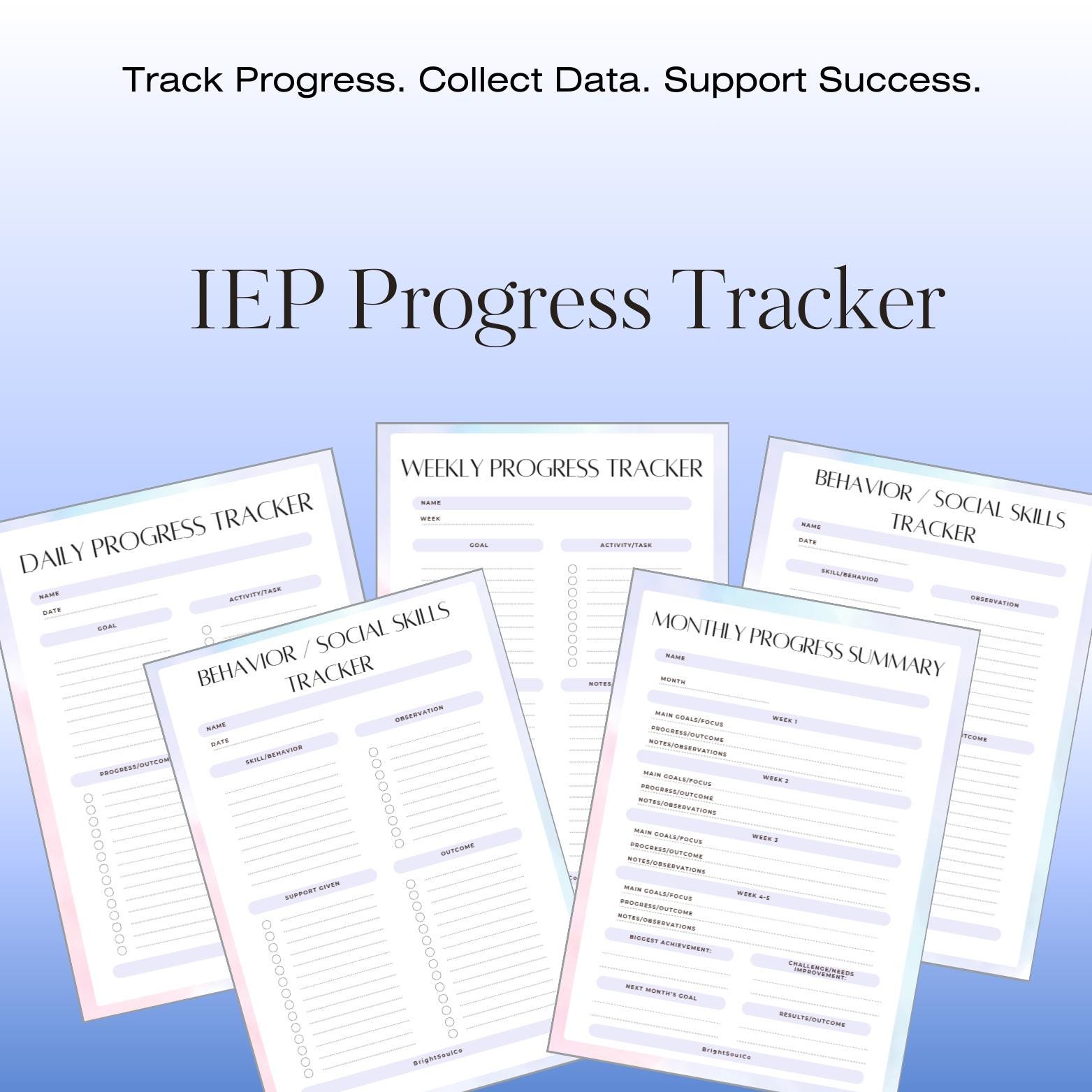 IEP Progress Tracker – Special Education Data Collection Sheets ...