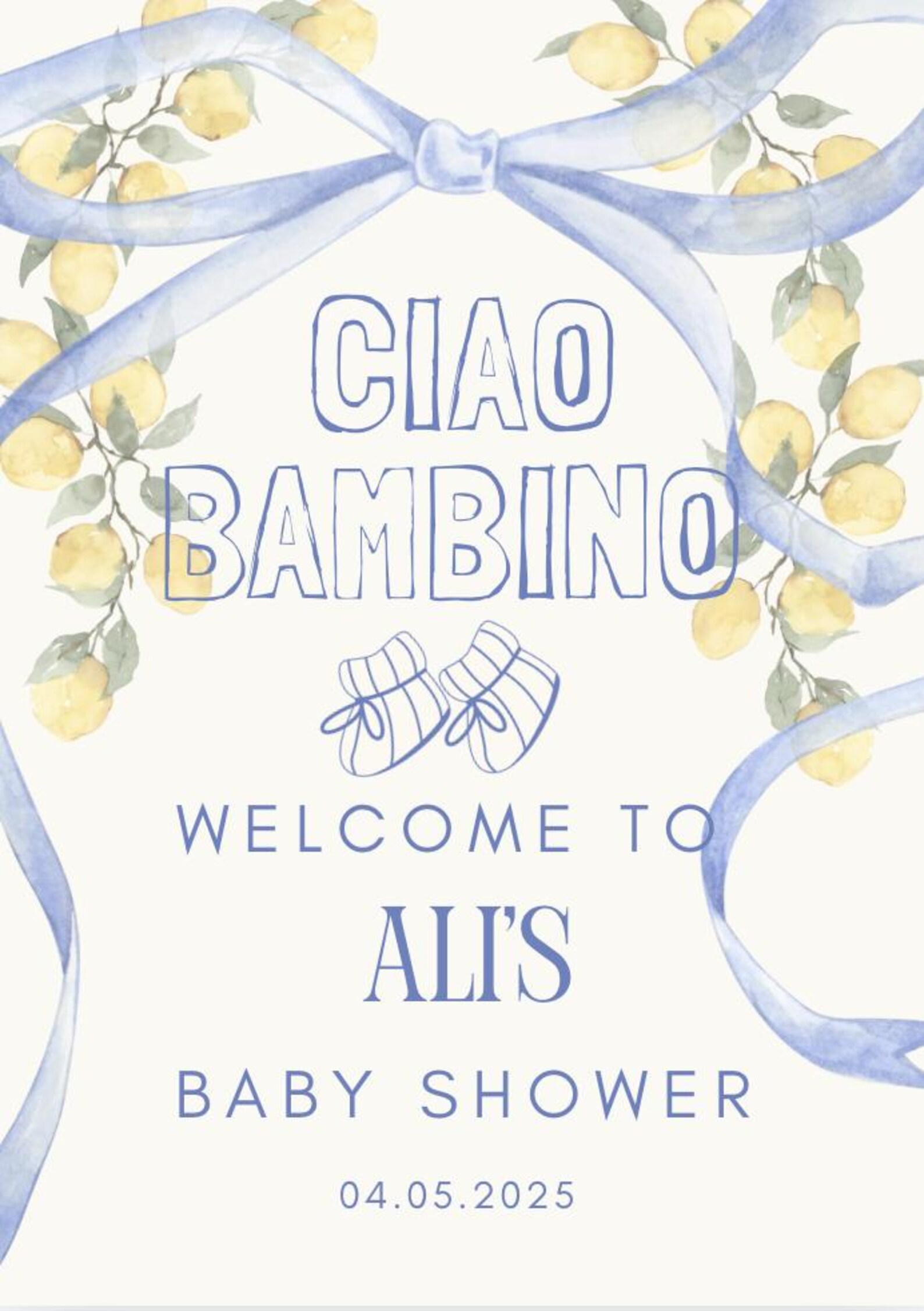 Italian Theme Baby Shower & Welcome Sign - Etsy