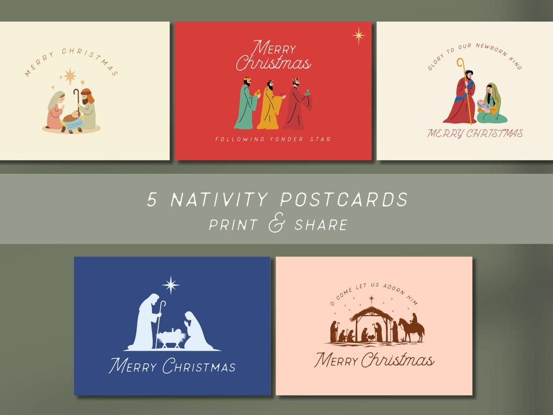 Printable Nativity Christmas Cards (print and Share) (CC02) - Etsy Canada