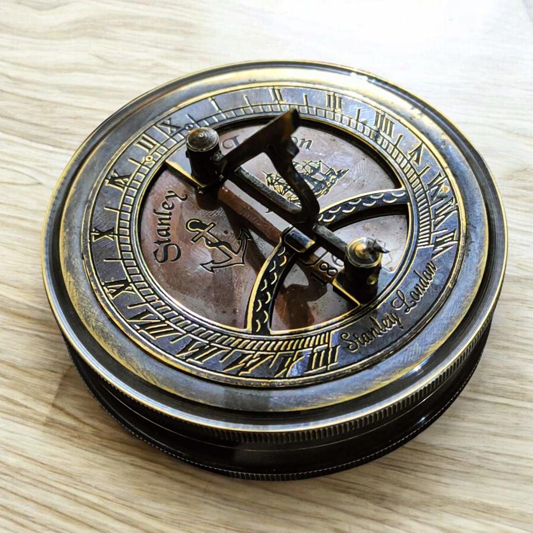 Antique Brass Sundial Compass: Vintage Steampunk Navigation Tool - Etsy