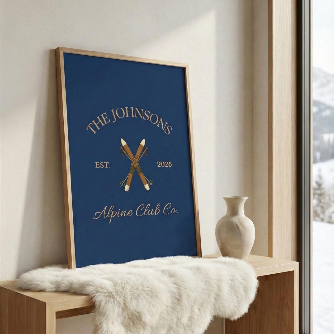 Personalized Alpine Wall Art Printable – Custom Family Name ...