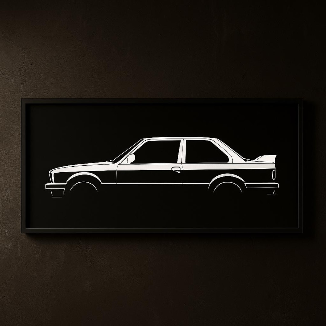 BMW E30 Silhouette Wall Art – Acrylic Cutout Car Decor by Wolfworks CNC ...