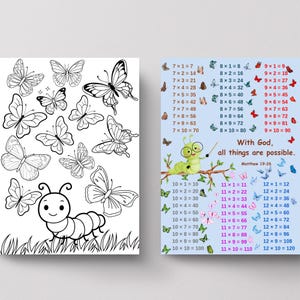 Christian Times Table & Coloring Page – Bible Verse Printable for ...