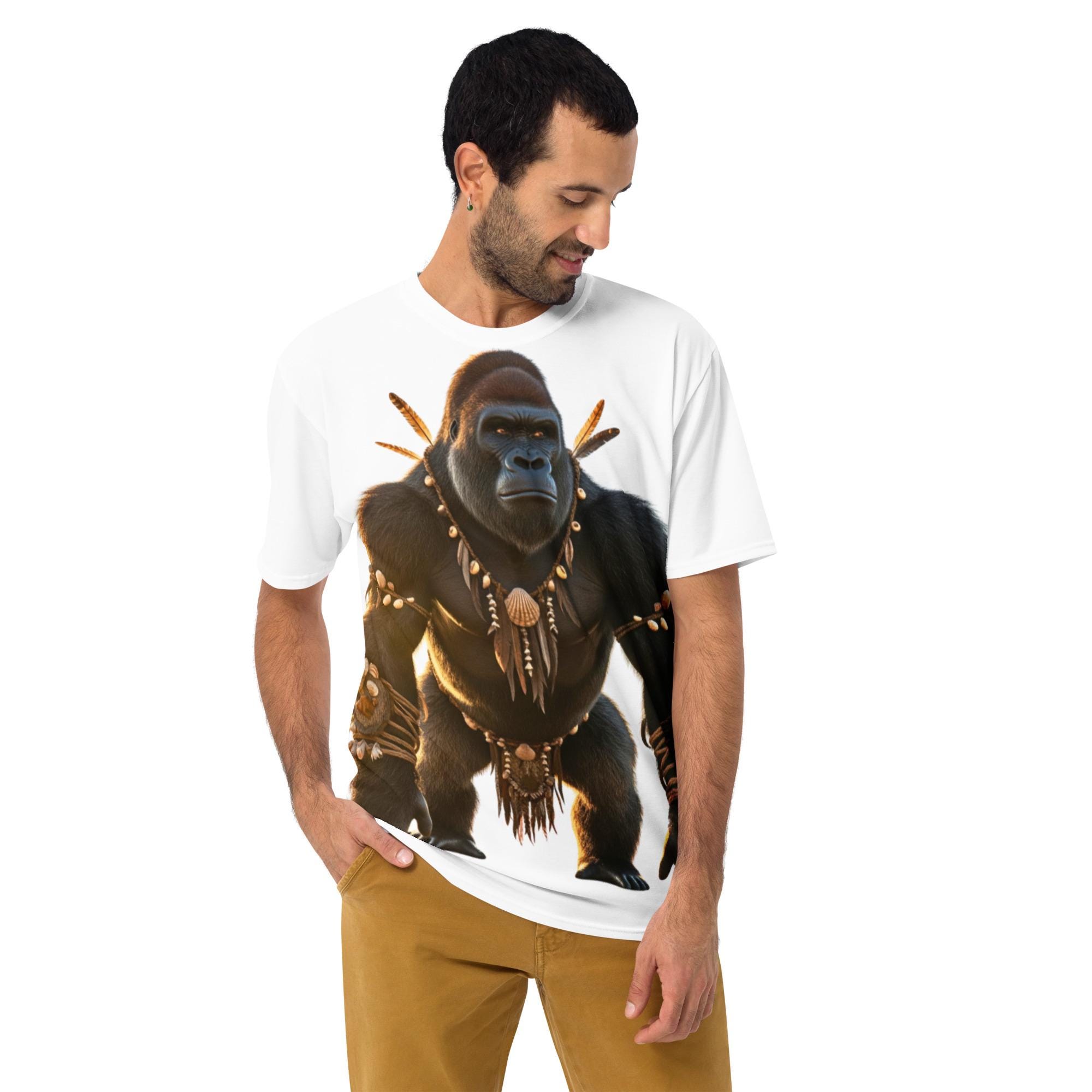 MAKAKO DAO Tribal Gorilla Crewneck | Artistic Tribal Animal Shirt | Gym ...