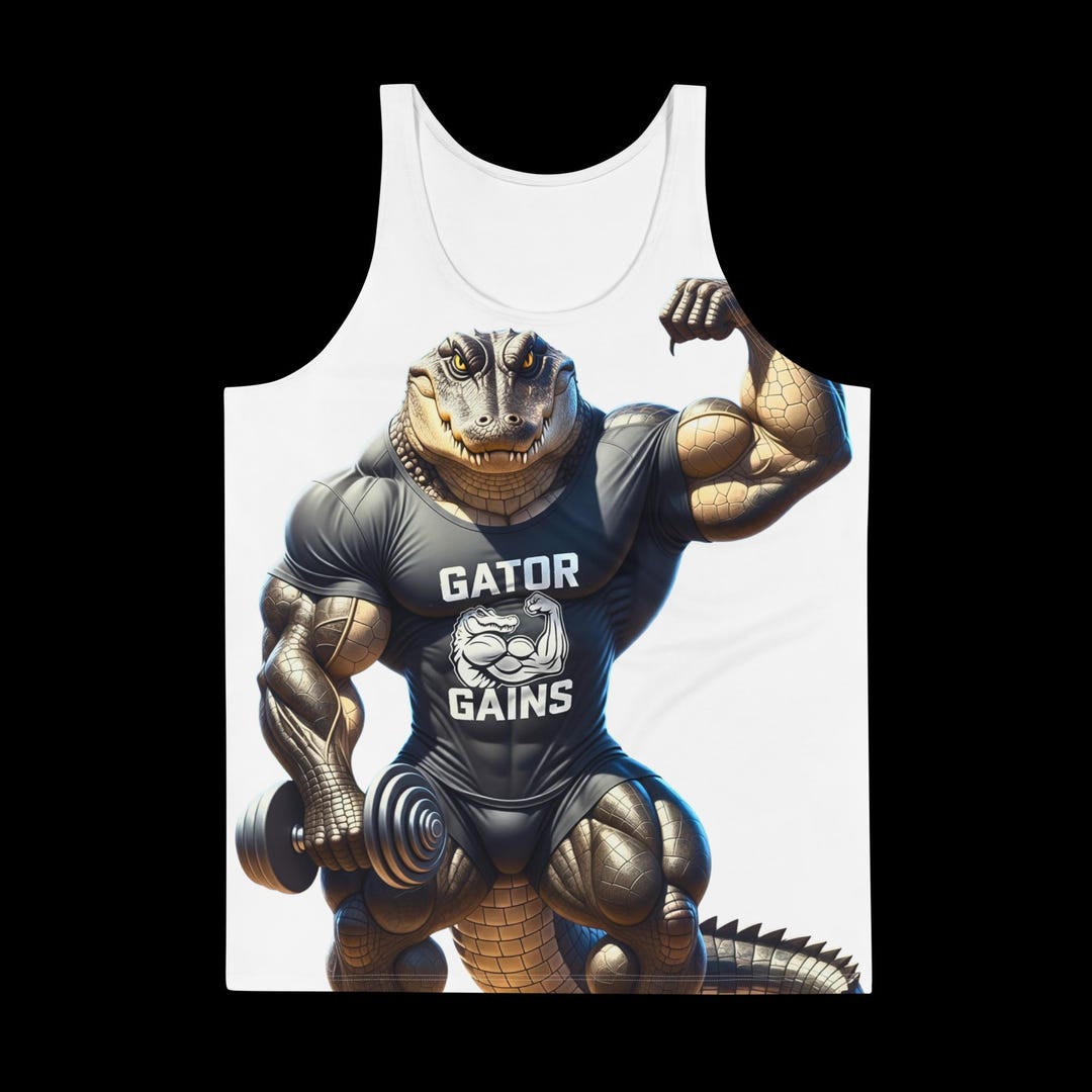 MAKAKO DAO Alpha Gator Tank | Funny Fitness Vibe | Mens Jacked Gator ...