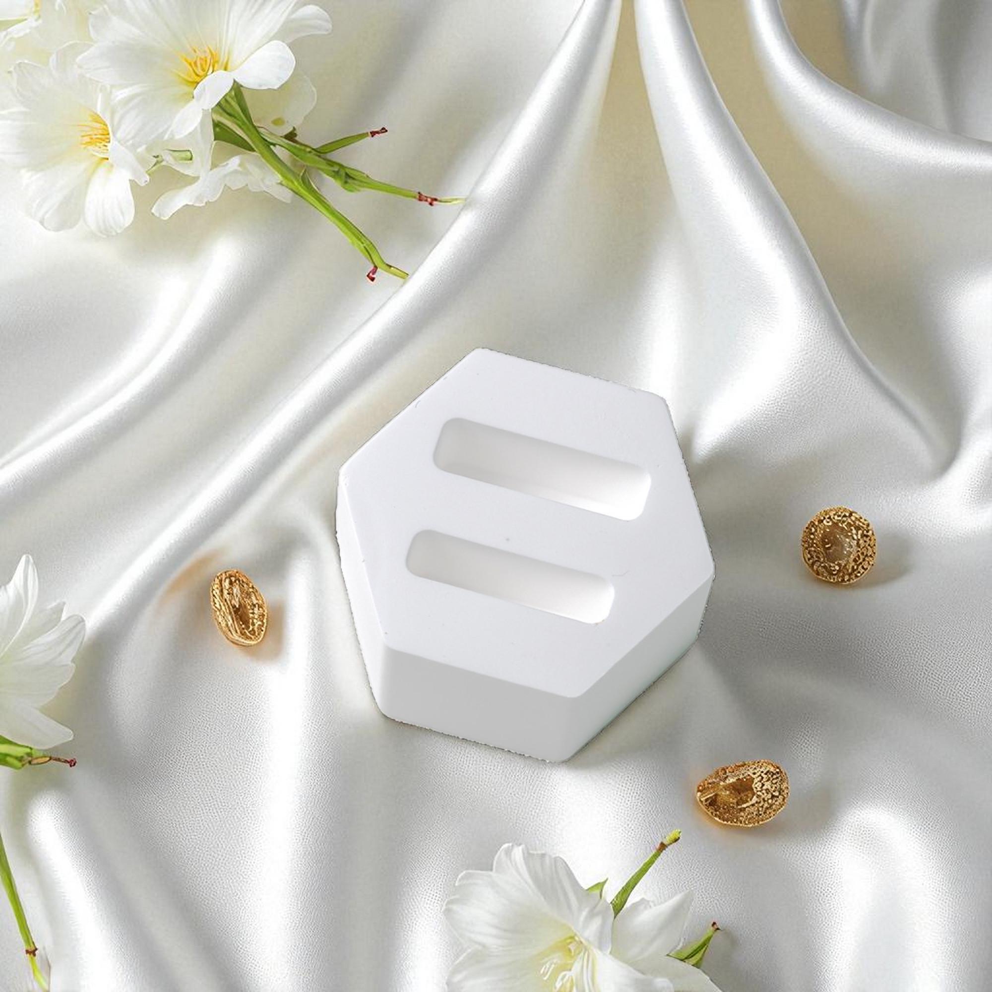 Plaster Ring Holder Stand: Minimalist Jewelry Display - Heart, Round ...