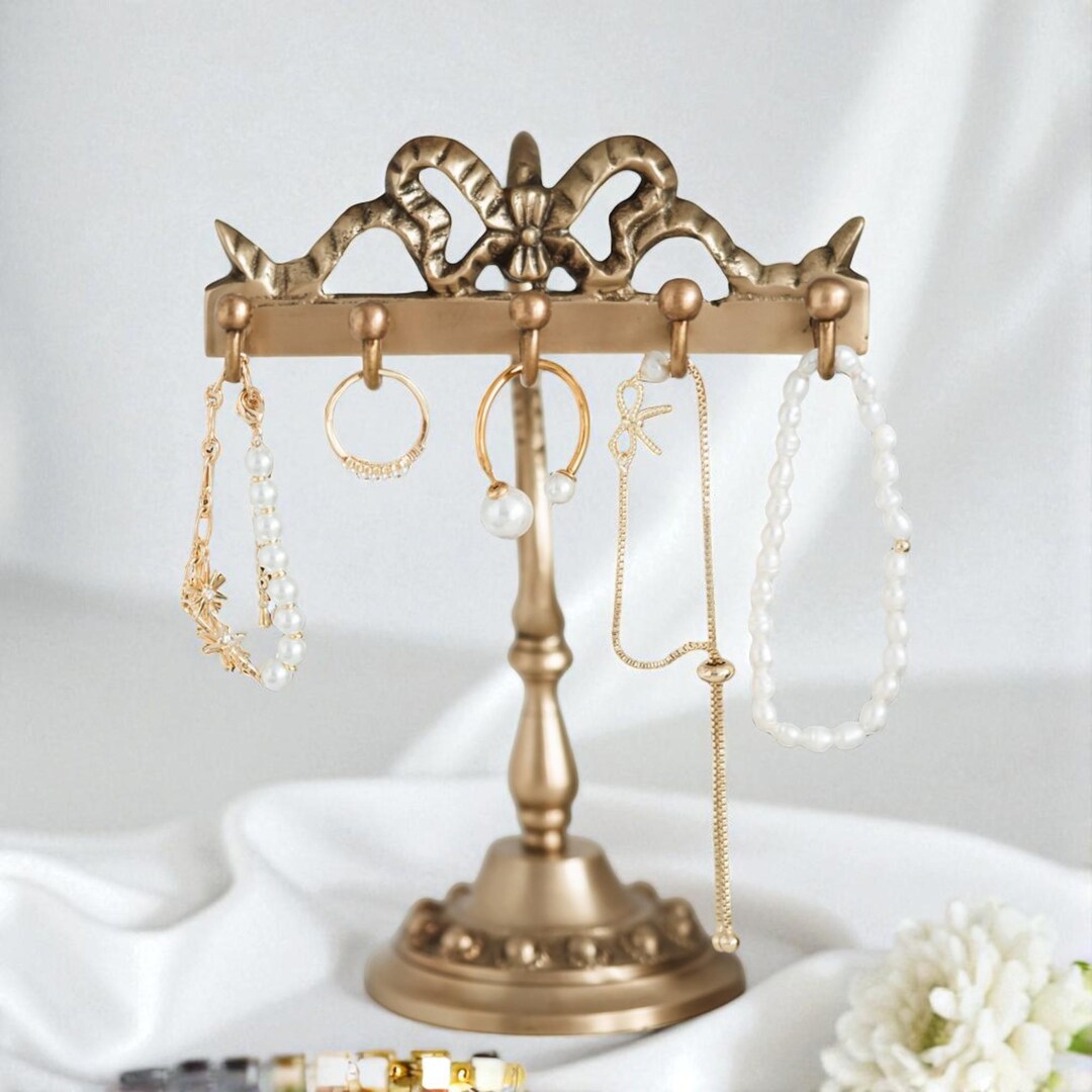 Vintage Gold Baroque Jewelry Stand: Elegant Earring, Bracelet ...