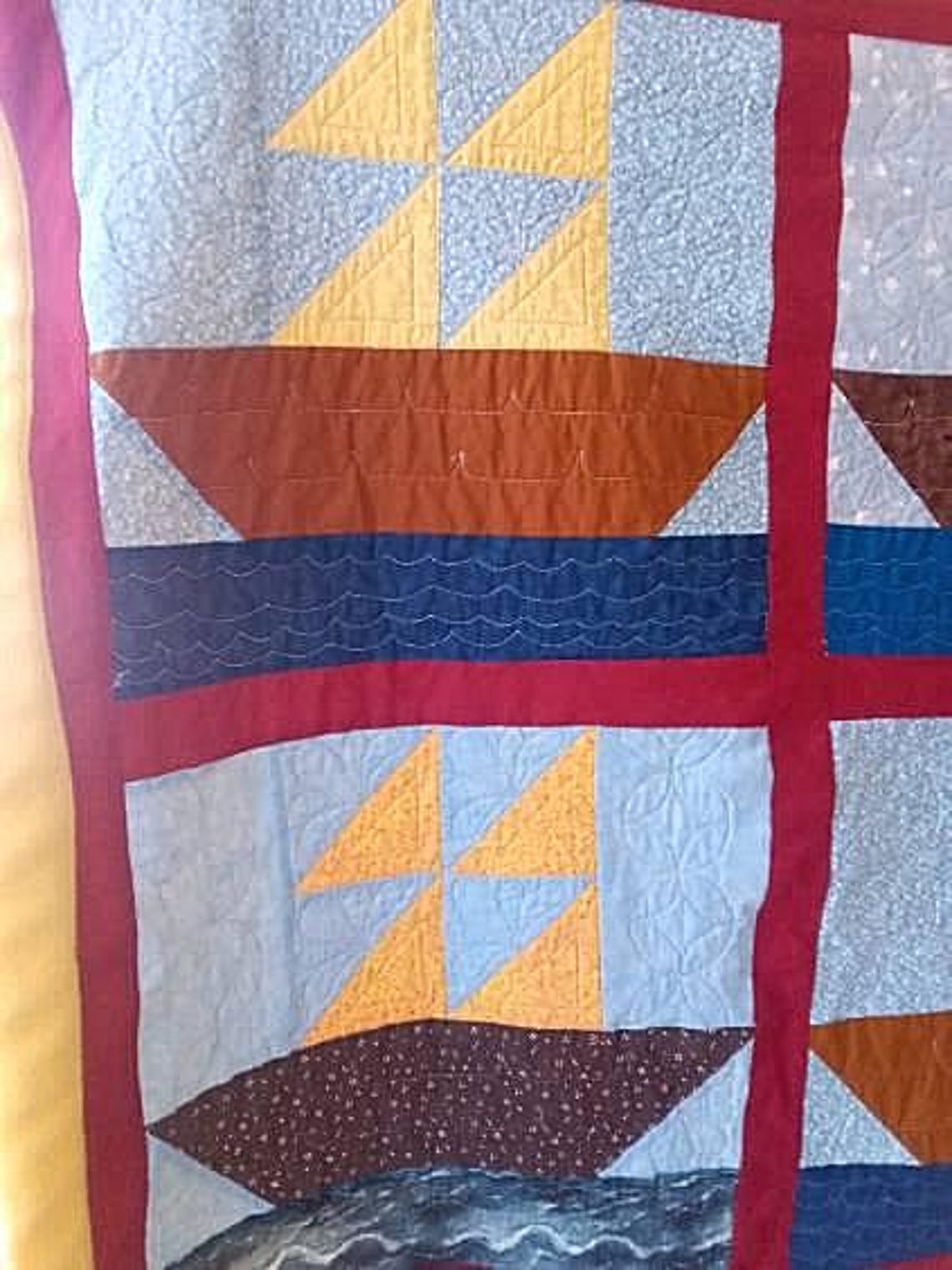 Boat or Sailing Ship Quilt - Etsy