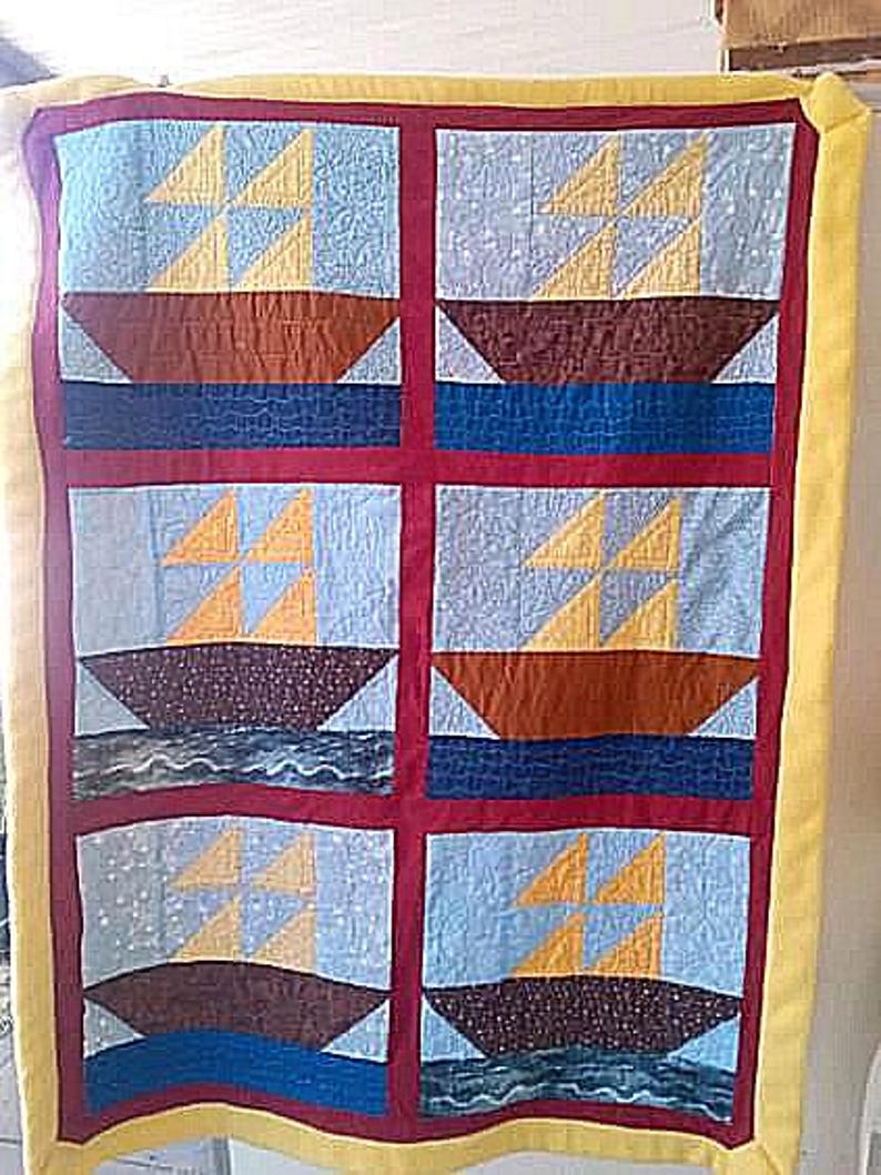 Boat or Sailing Ship Quilt - Etsy