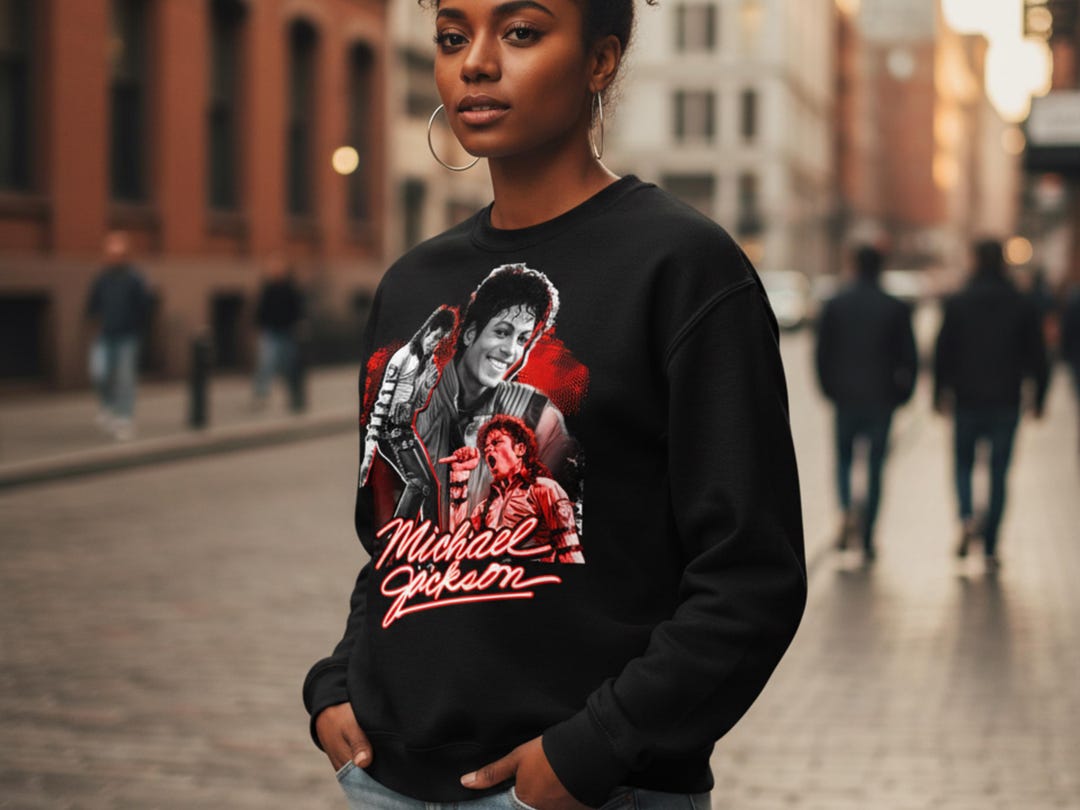 Michael Jackson Crewneck Sweatshirt - King of Pop Graphic Pullover ...