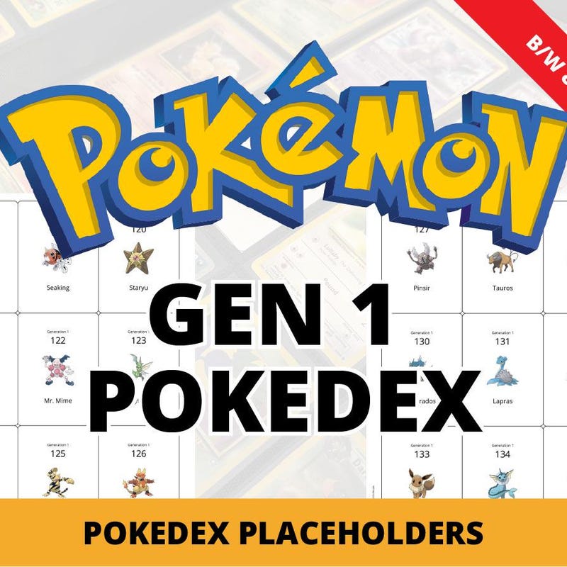 Pokedex Placeholders - Etsy