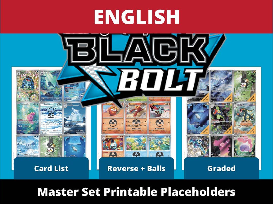 ENGLISH - Black Bolt Master Set Placeholders | Pokemon Black Bolt ...
