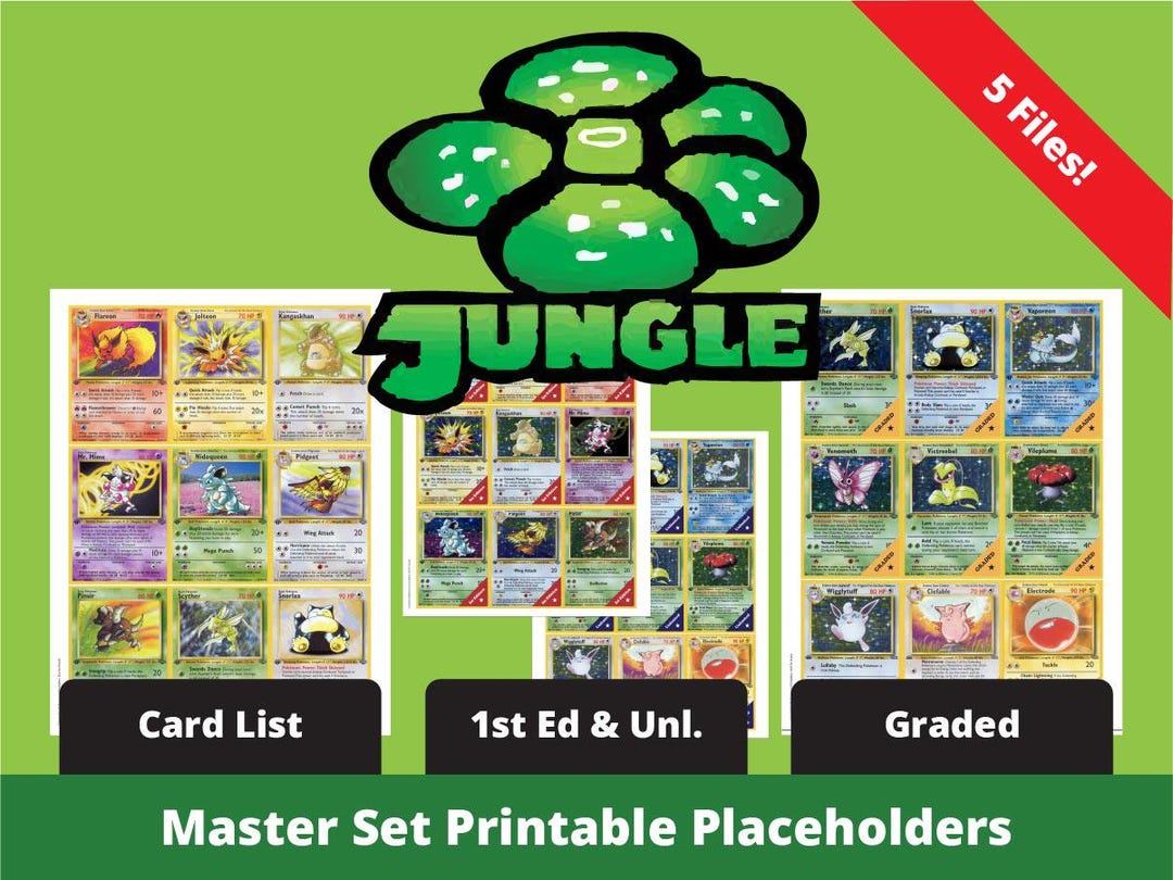 5-in-1 Jungle Master Set Placeholders | Pokemon Jungle Binder ...