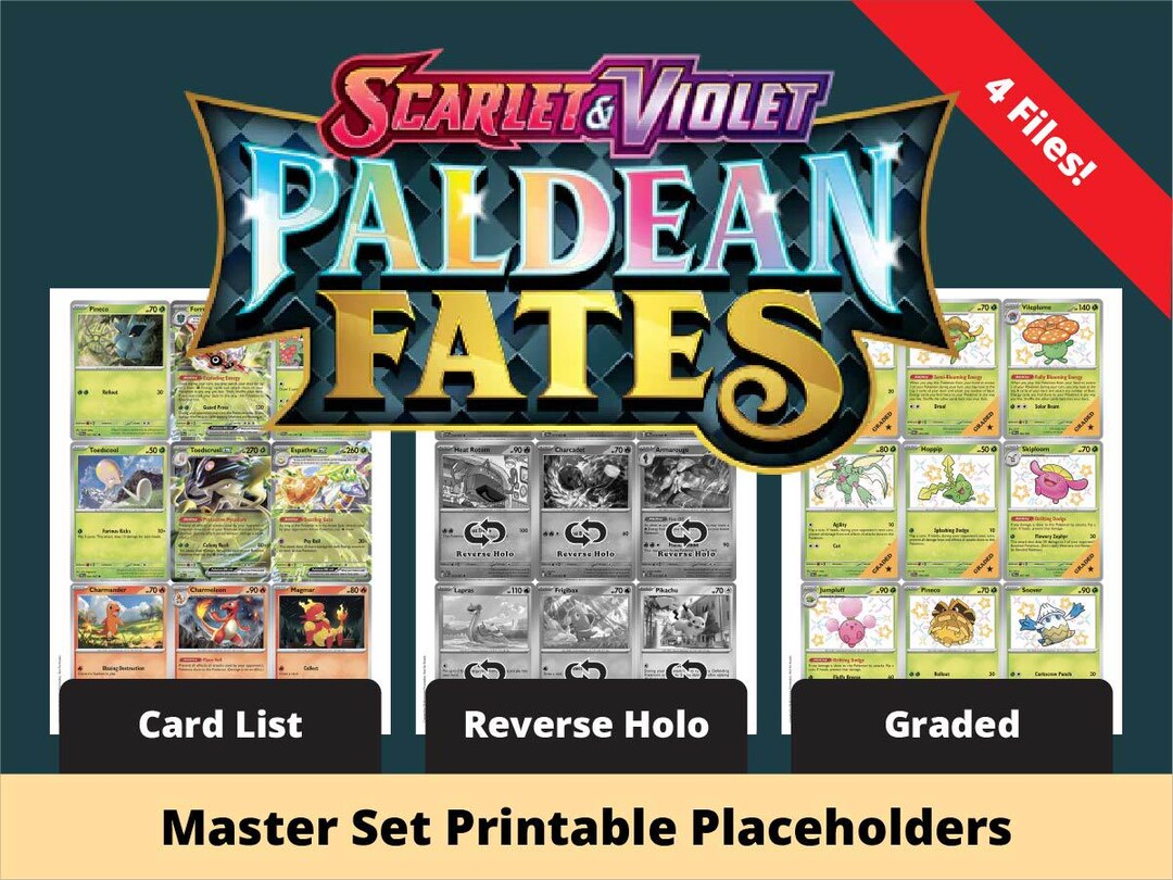 4-in-1 Paldean Fates Master Set Placeholders | Pokemon Paldean Fates ...