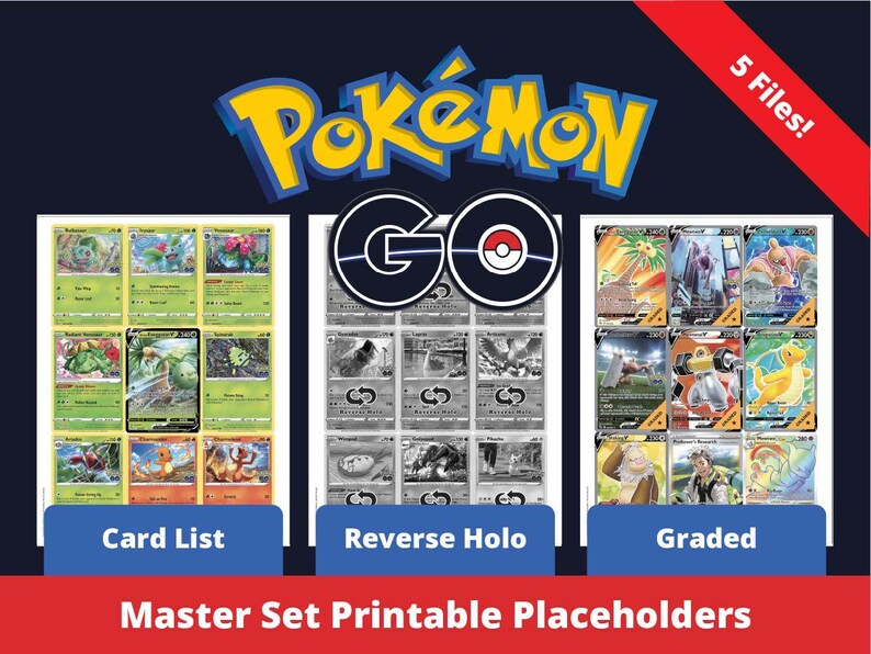 5-in-1 Pokemon GO Master Set Placeholders | BONUS: Promo Card ...