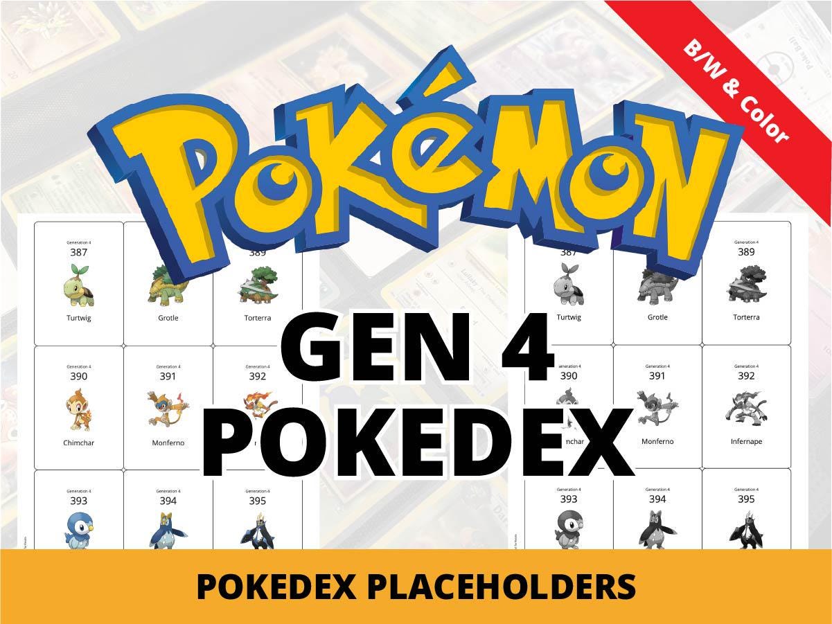 Pokemon Gen 4 Pokédex Placeholders | Pokédex Binder Printable ...