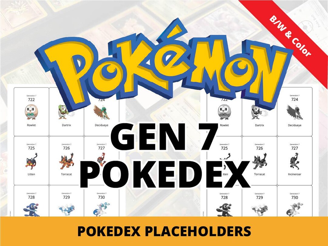 Pokemon Gen 7 Pokédex Placeholders | Pokédex Binder Printable ...